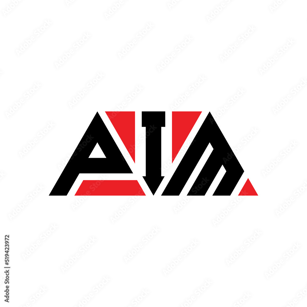 PIM triangle letter logo design with triangle shape. PIM triangle logo ...