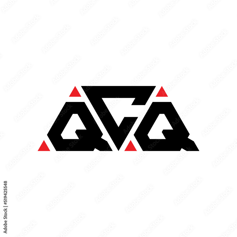 QCQ triangle letter logo design with triangle shape. QCQ triangle logo ...