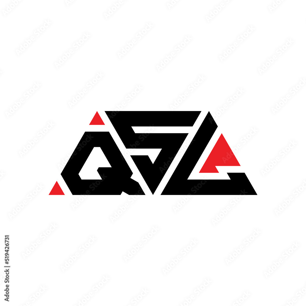 QSL triangle letter logo design with triangle shape. QSL triangle logo ...