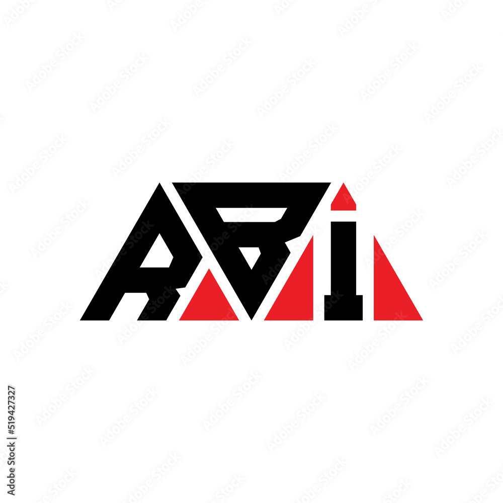 RBI triangle letter logo design with triangle shape. RBI triangle logo ...