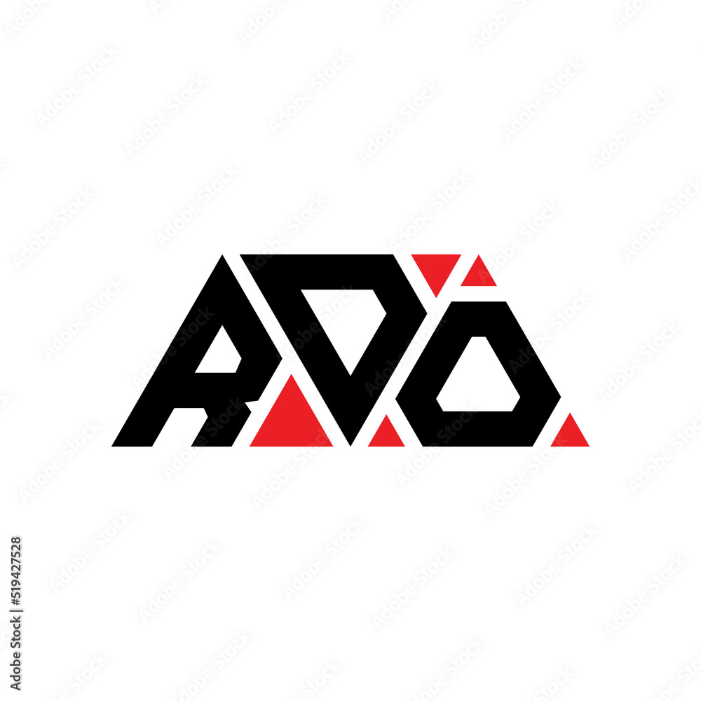 RDO triangle letter logo design with triangle shape. RDO triangle logo ...