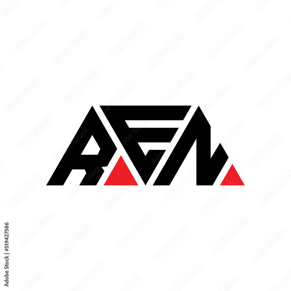 REN triangle letter logo design with triangle shape. REN triangle logo ...