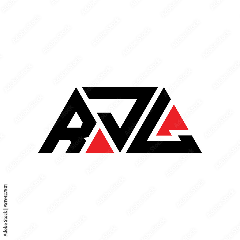 RJM triangle letter logo design with triangle shape. RJM triangle logo ...