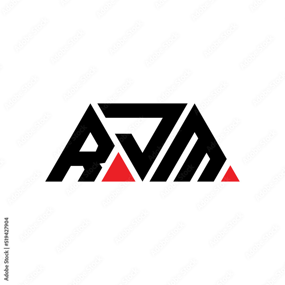 RJM triangle letter logo design with triangle shape. RJM triangle logo ...