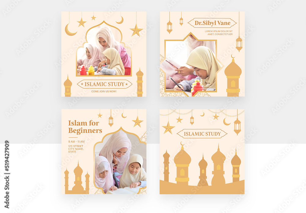 Islamic Muslim School Education Social Media Banners Stock Template ...