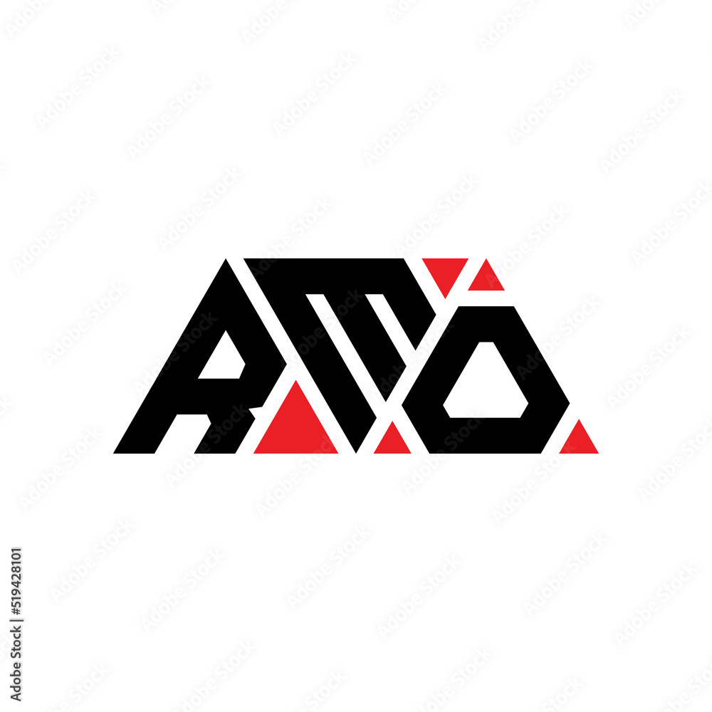 RMO triangle letter logo design with triangle shape. RMO triangle logo ...