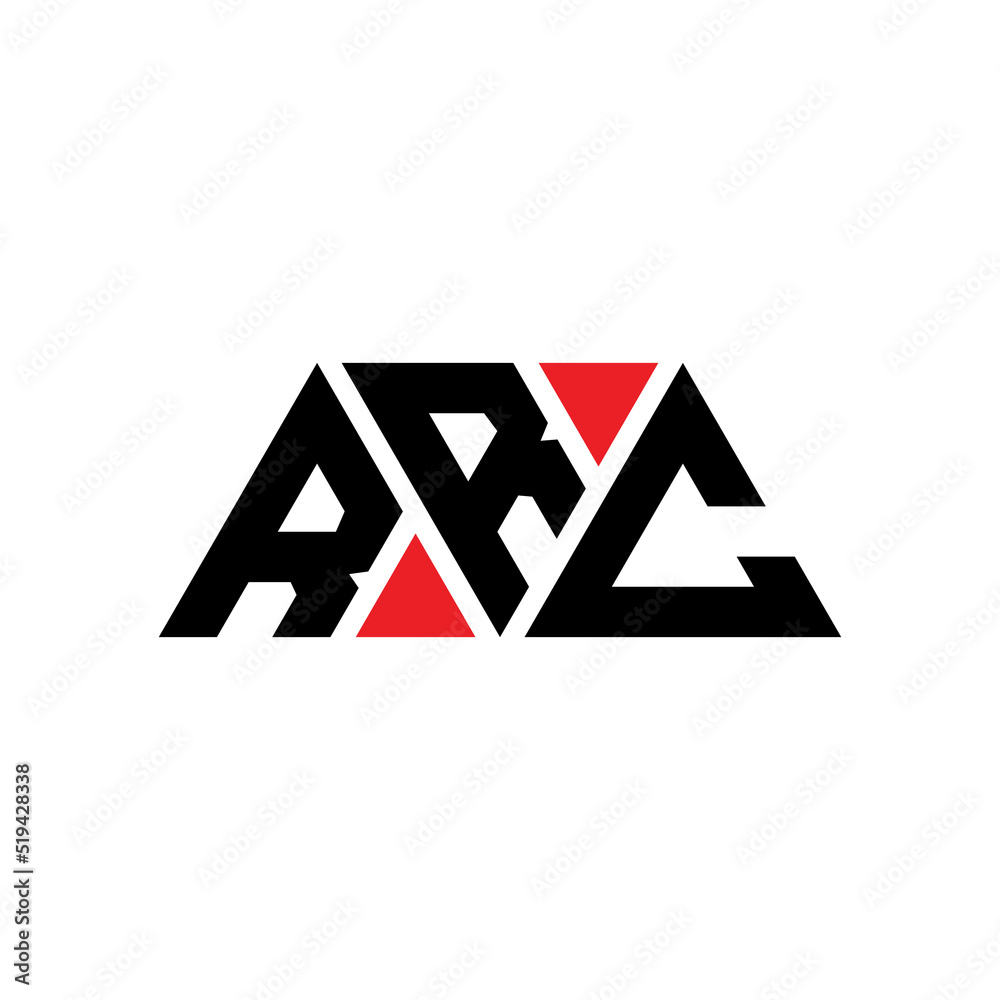 RRC triangle letter logo design with triangle shape. RRC triangle logo ...