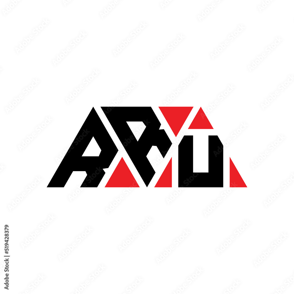 RRU triangle letter logo design with triangle shape. RRU triangle logo ...