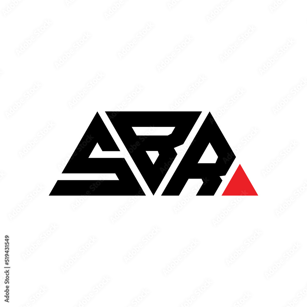 SBR triangle letter logo design with triangle shape. SBR triangle logo ...
