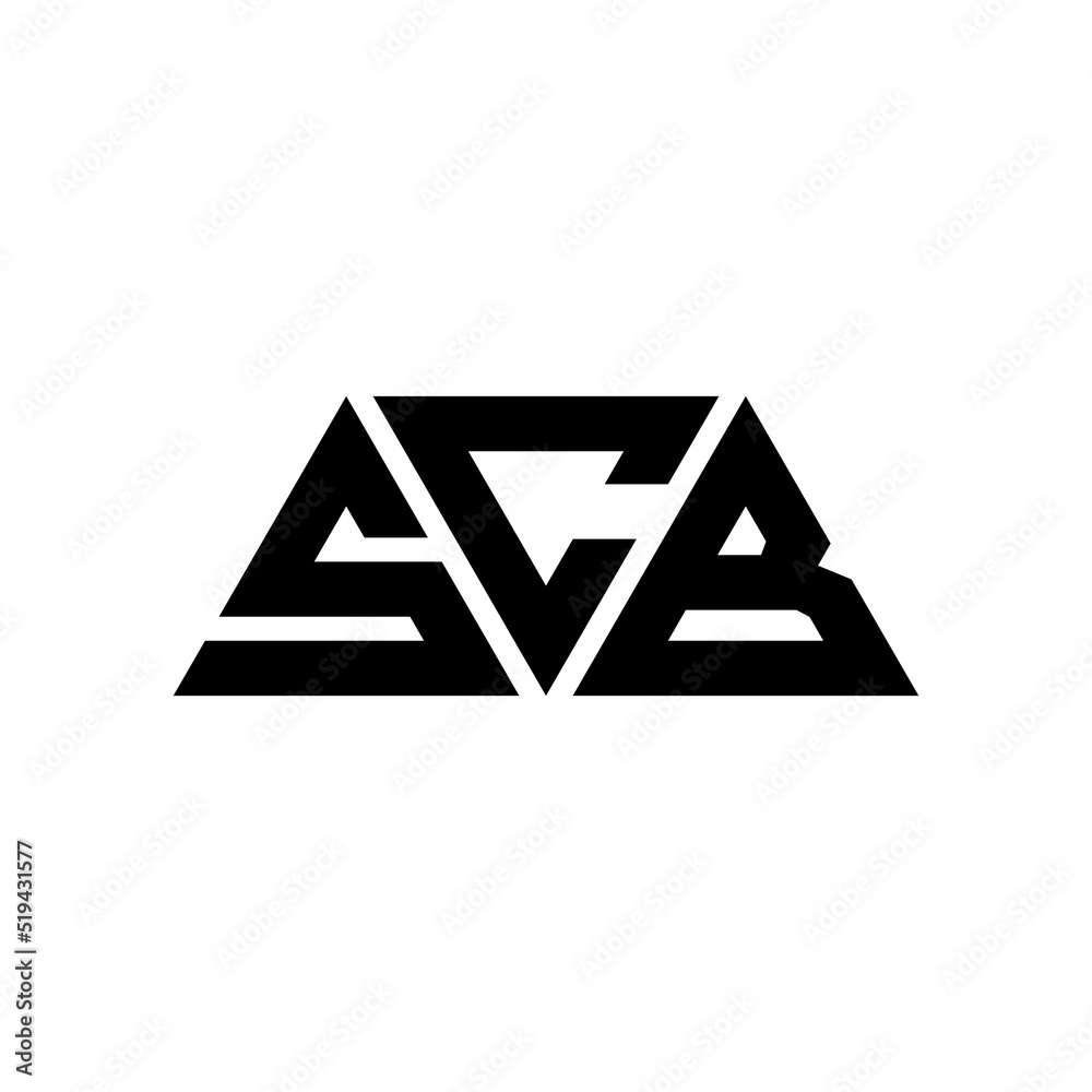 SCB triangle letter logo design with triangle shape. SCB triangle logo ...