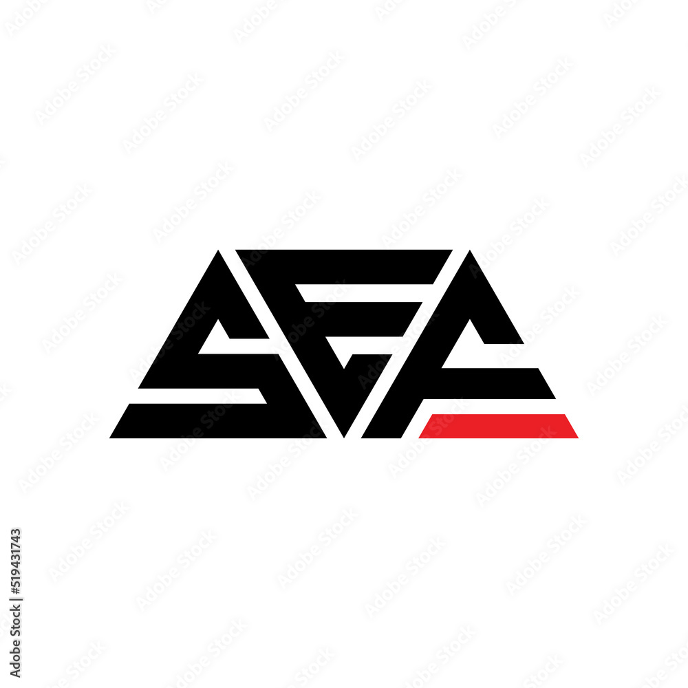 SEF triangle letter logo design with triangle shape. SEF triangle logo ...