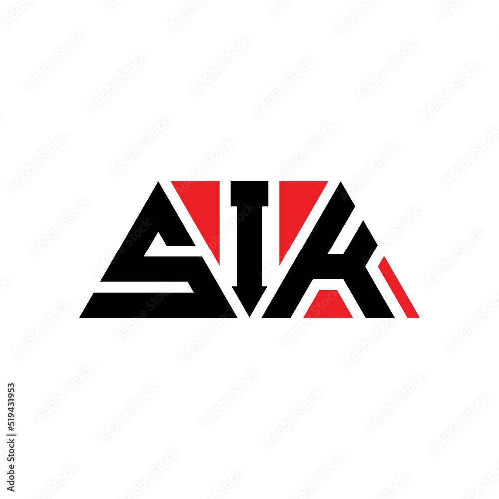 SIK triangle letter logo design with triangle shape. SIK triangle logo ...