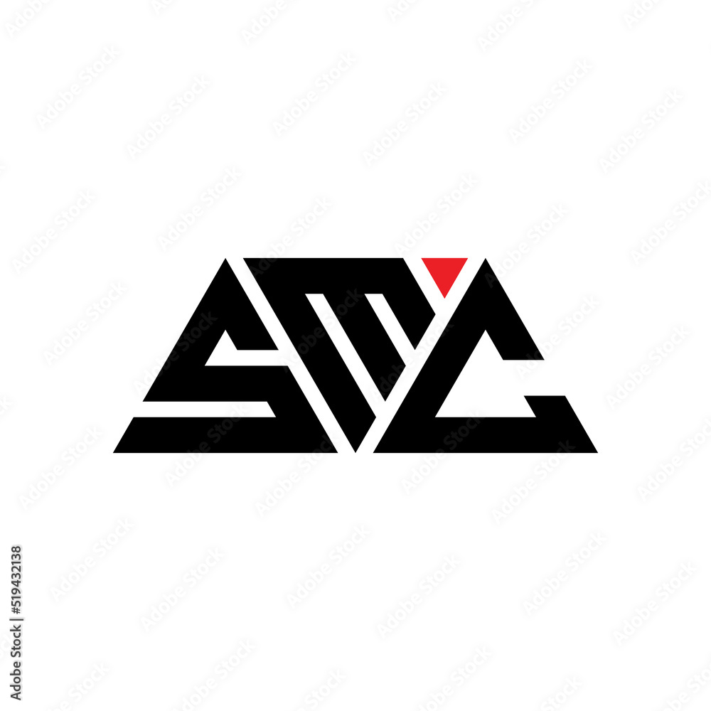SMC triangle letter logo design with triangle shape. SMC triangle logo ...