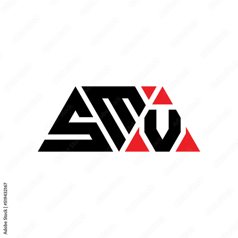 SMV triangle letter logo design with triangle shape. SMV triangle logo ...