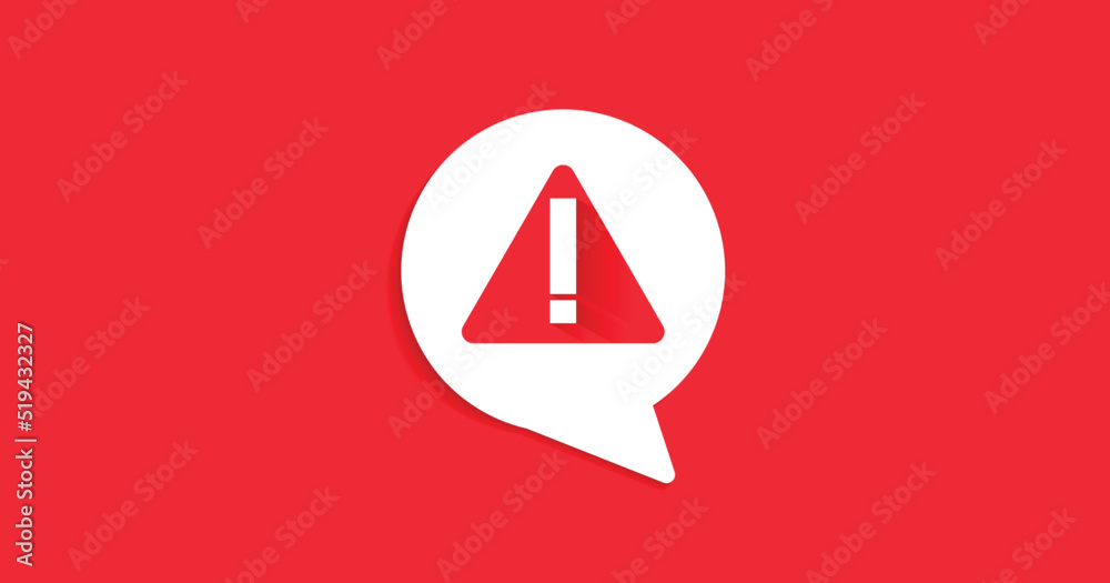 Red notification reminder icon chat message of attention alert alarm ...