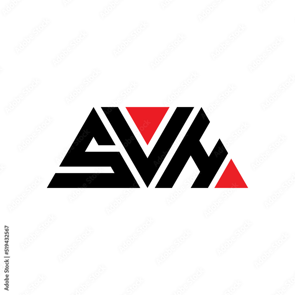 SVH triangle letter logo design with triangle shape. SVH triangle logo ...