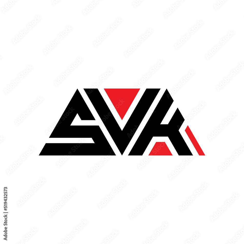 SVK triangle letter logo design with triangle shape. SVK triangle logo ...