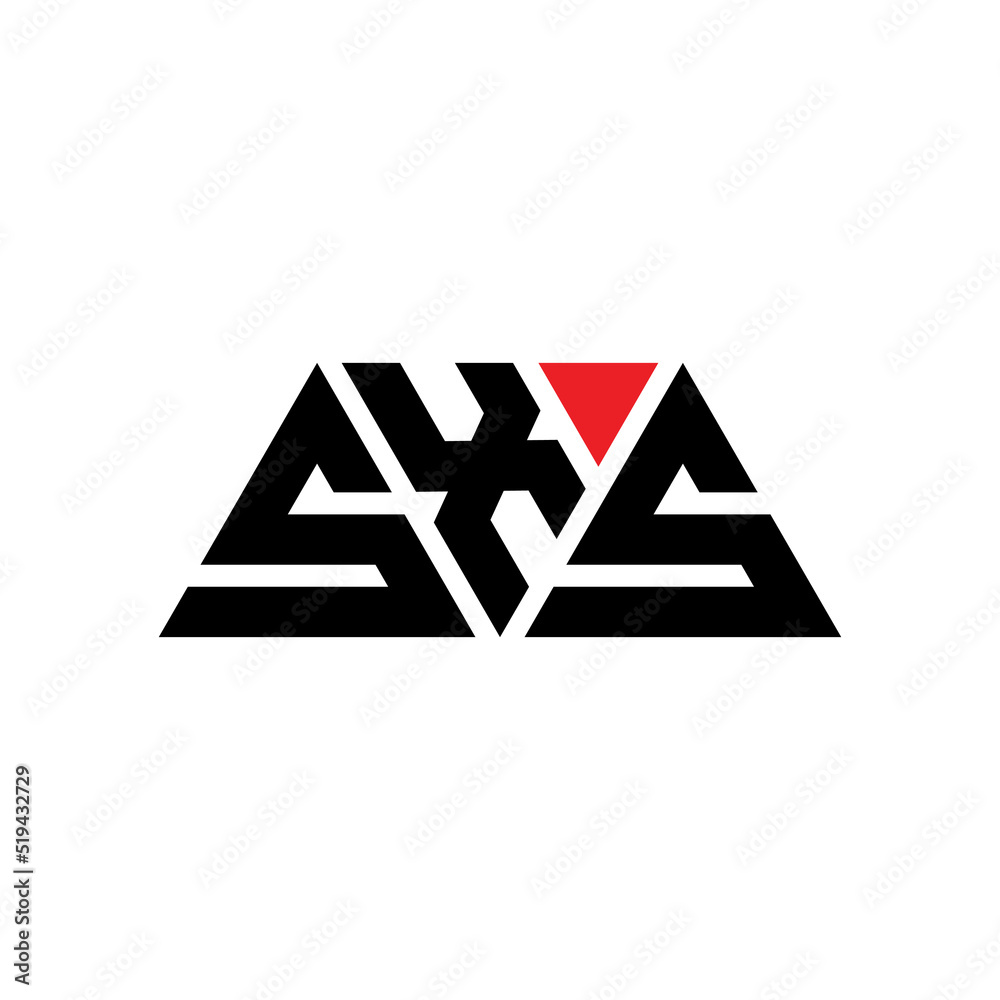 SXS triangle letter logo design with triangle shape. SXS triangle logo ...