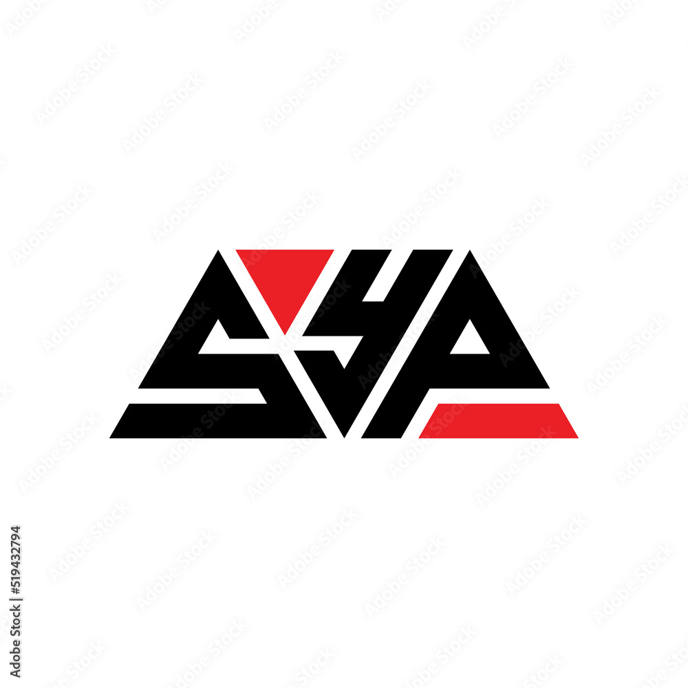 Vetor de SYP triangle letter logo design with triangle shape. SYP ...