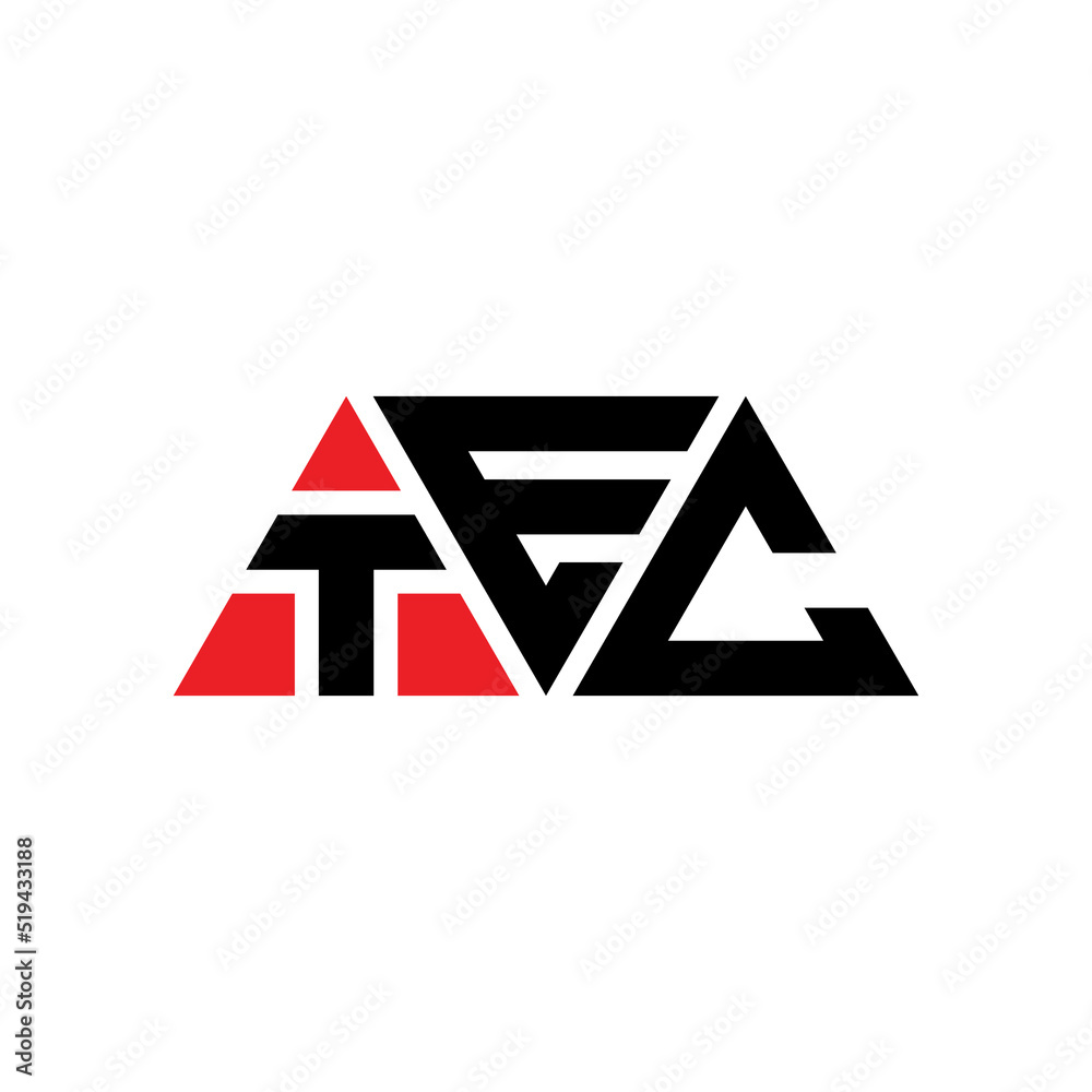 TEC triangle letter logo design with triangle shape. TEC triangle logo ...