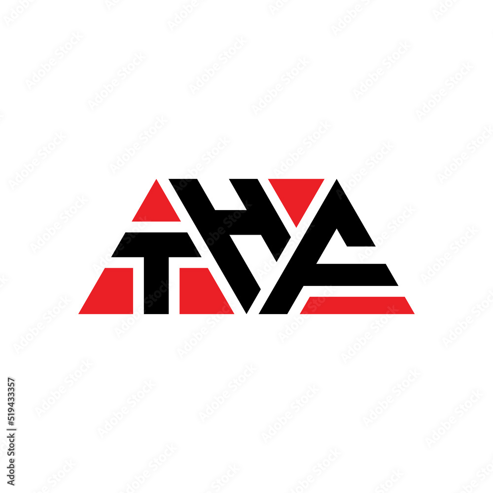 THF triangle letter logo design with triangle shape. THF triangle logo ...