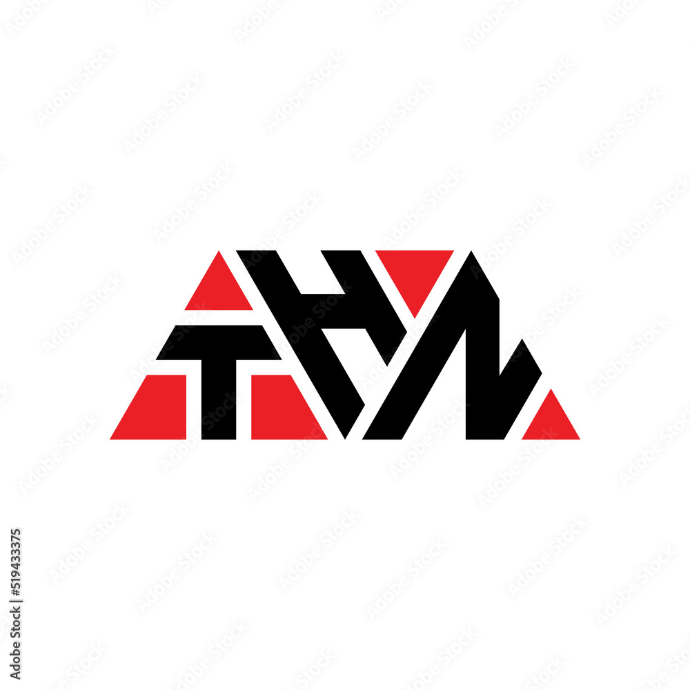 THN triangle letter logo design with triangle shape. THN triangle logo ...