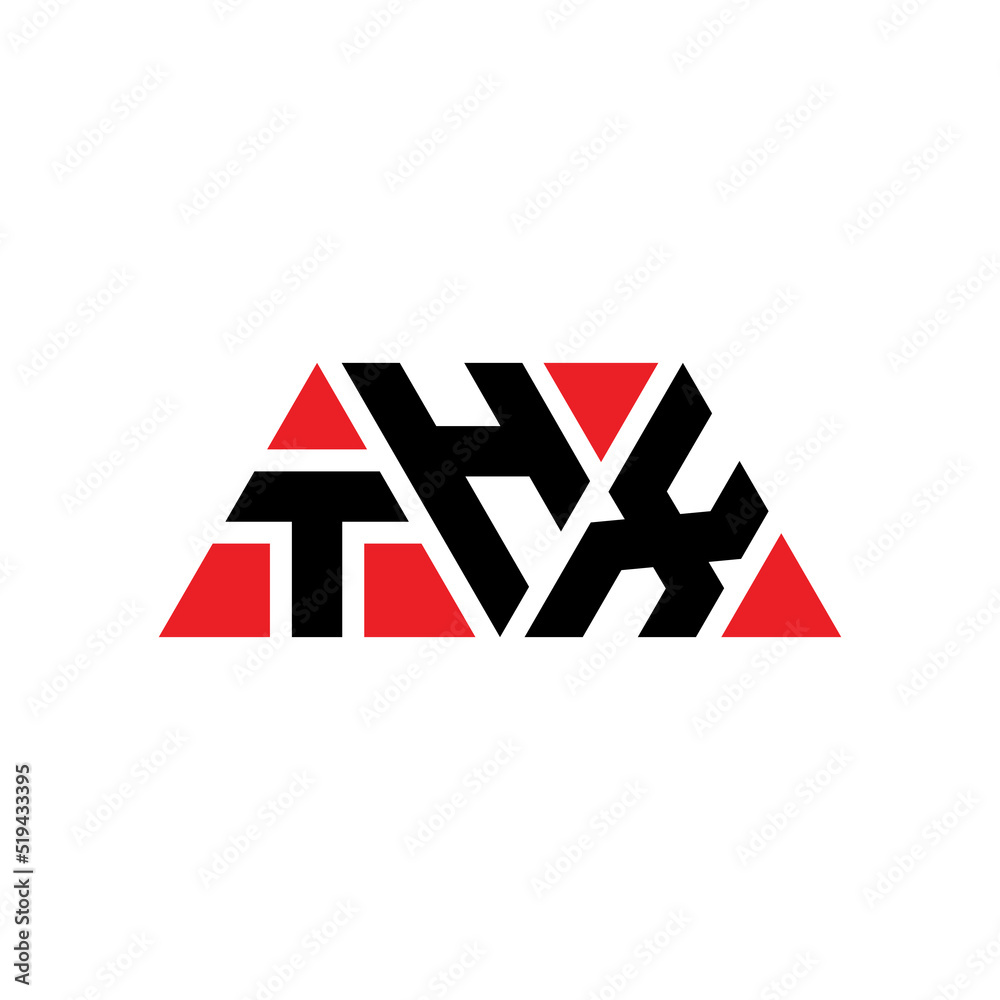 THX triangle letter logo design with triangle shape. THX triangle logo ...