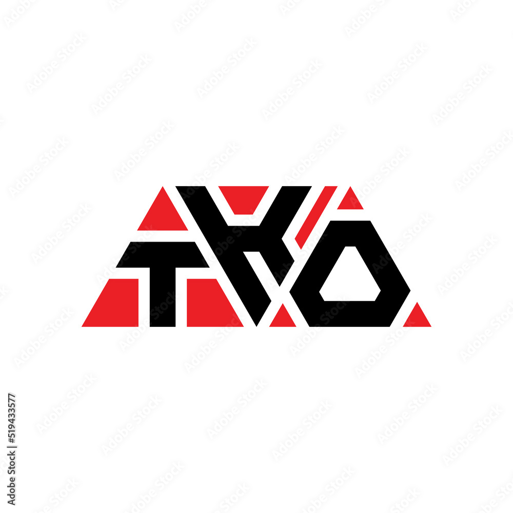 TKO triangle letter logo design with triangle shape. TKO triangle logo ...