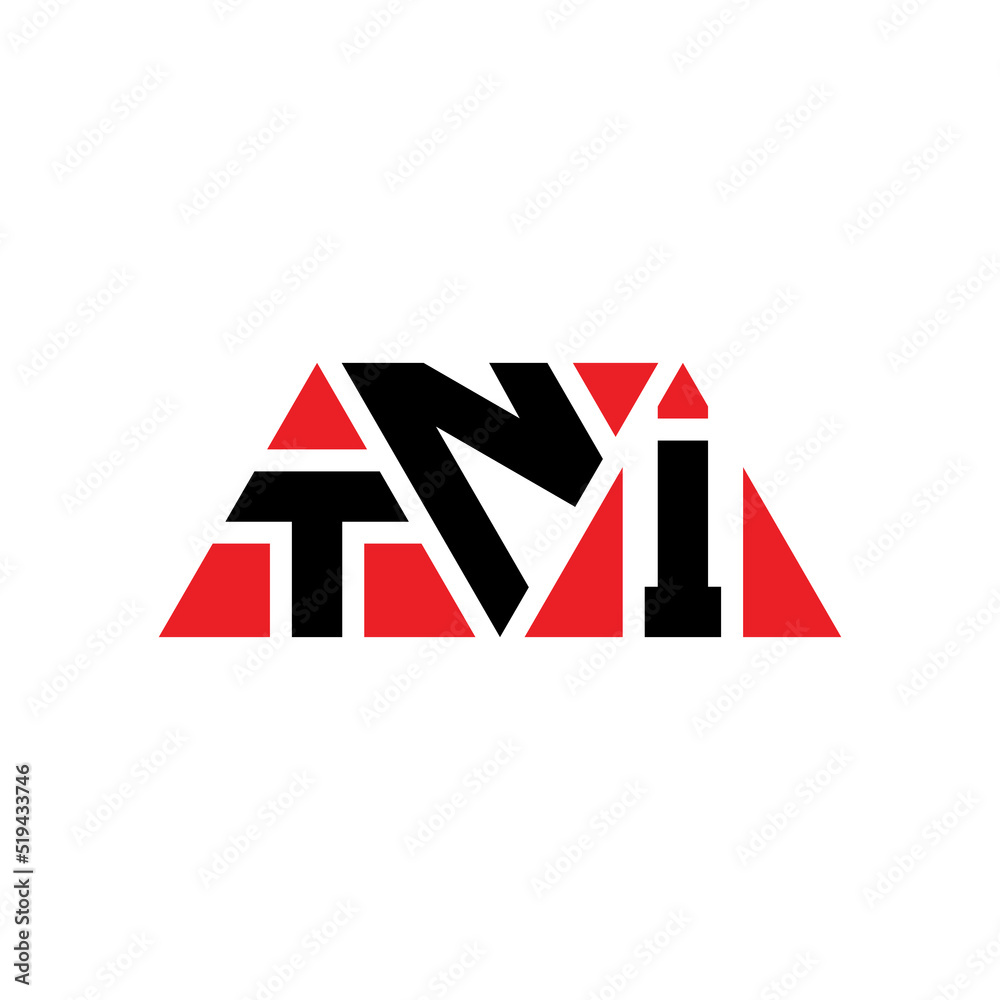 TNI triangle letter logo design with triangle shape. TNI triangle logo ...