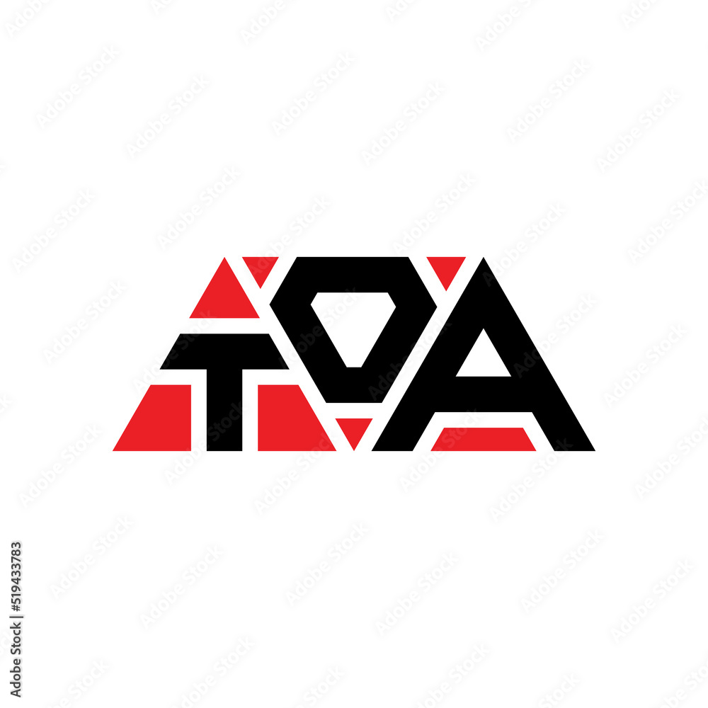 TOA triangle letter logo design with triangle shape. TOA triangle logo ...