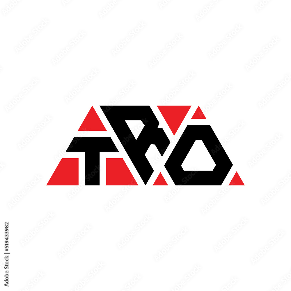 TRO triangle letter logo design with triangle shape. TRO triangle logo ...