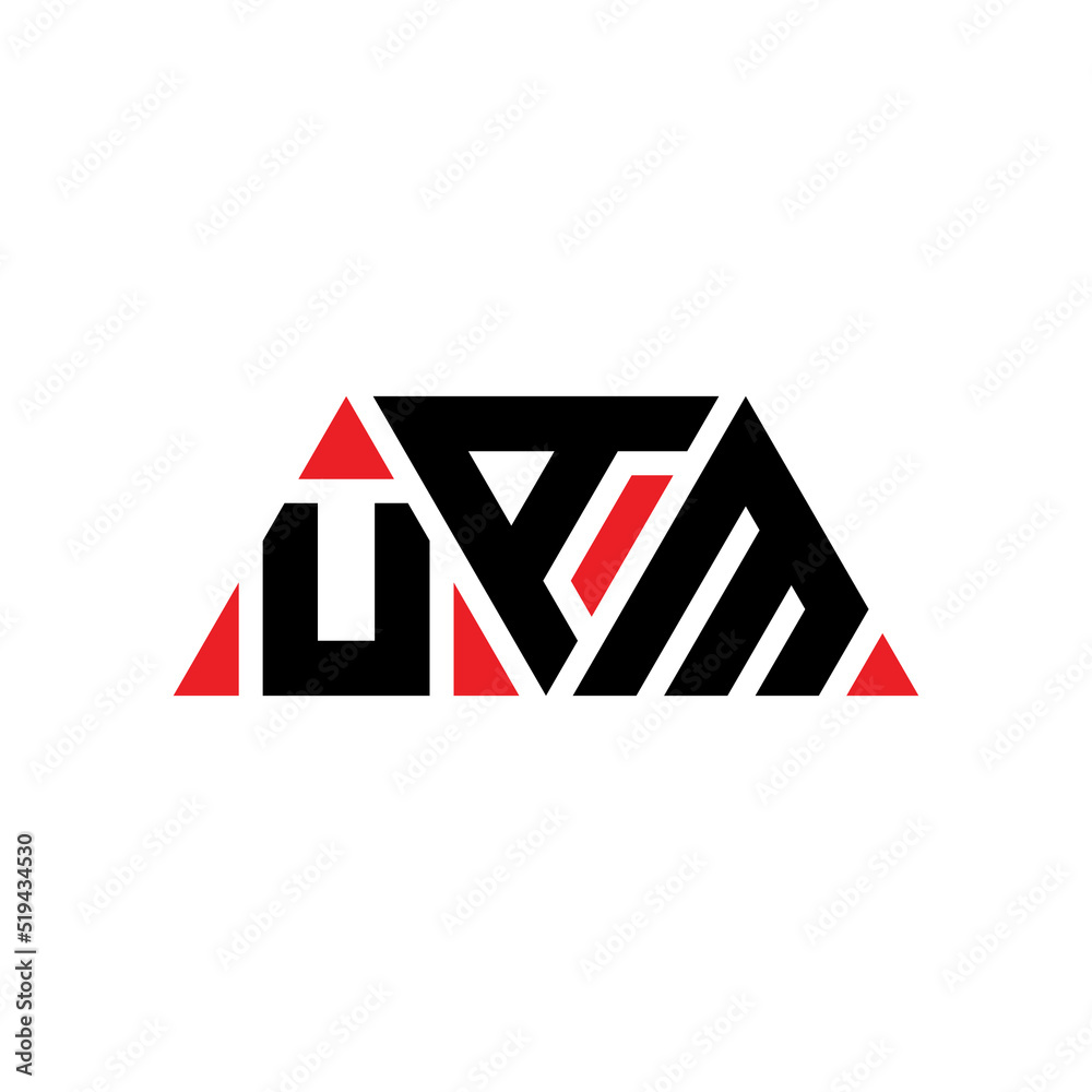 UAM triangle letter logo design with triangle shape. UAM triangle logo ...