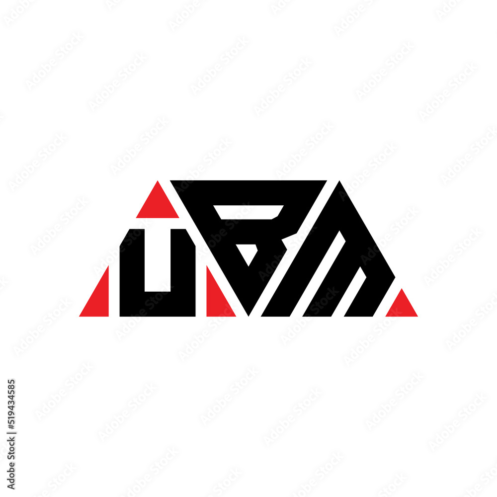 UBM triangle letter logo design with triangle shape. UBM triangle logo ...