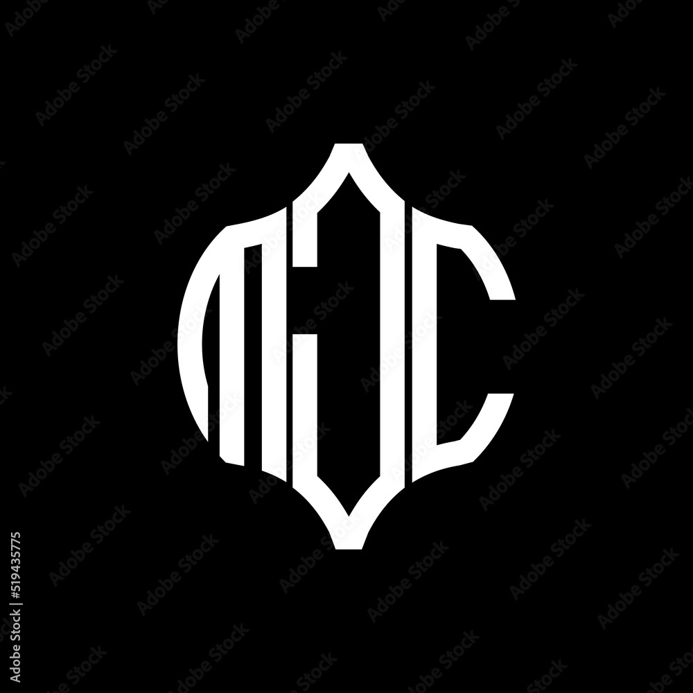 MJC letter logo. MJC best black background vector image. MJC Monogram ...