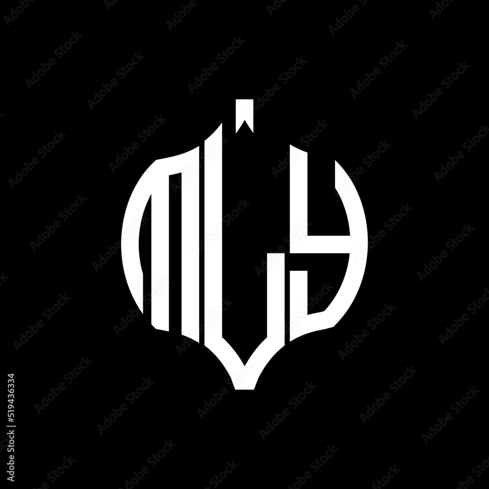 MLY letter logo. MLY best black background vector image. MLY Monogram ...