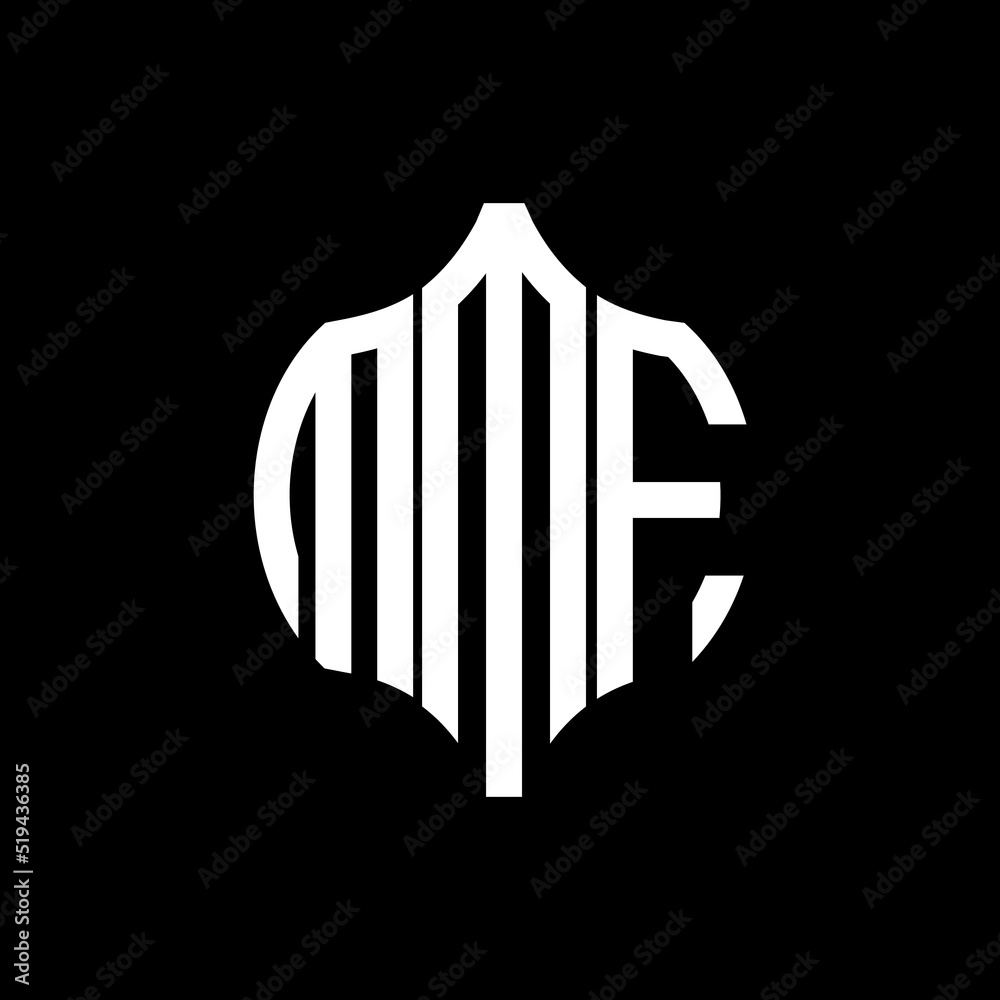 MMF letter logo. MMF best black background vector image. MMF Monogram ...