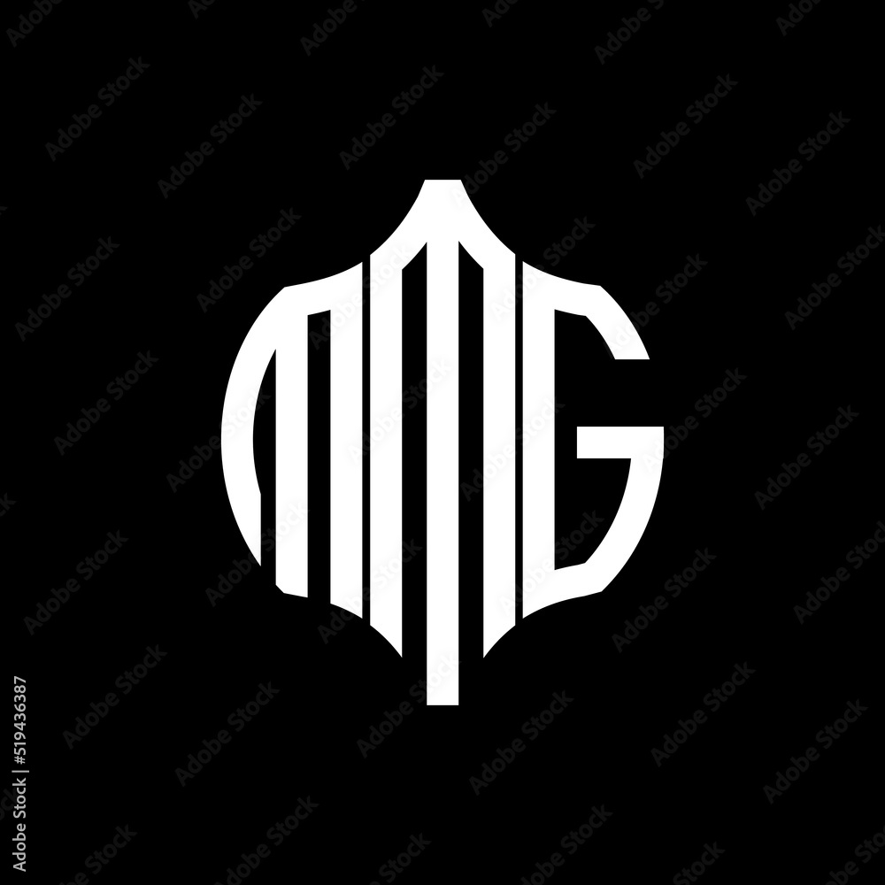 MMG letter logo. MMG best black background vector image. MMG Monogram ...