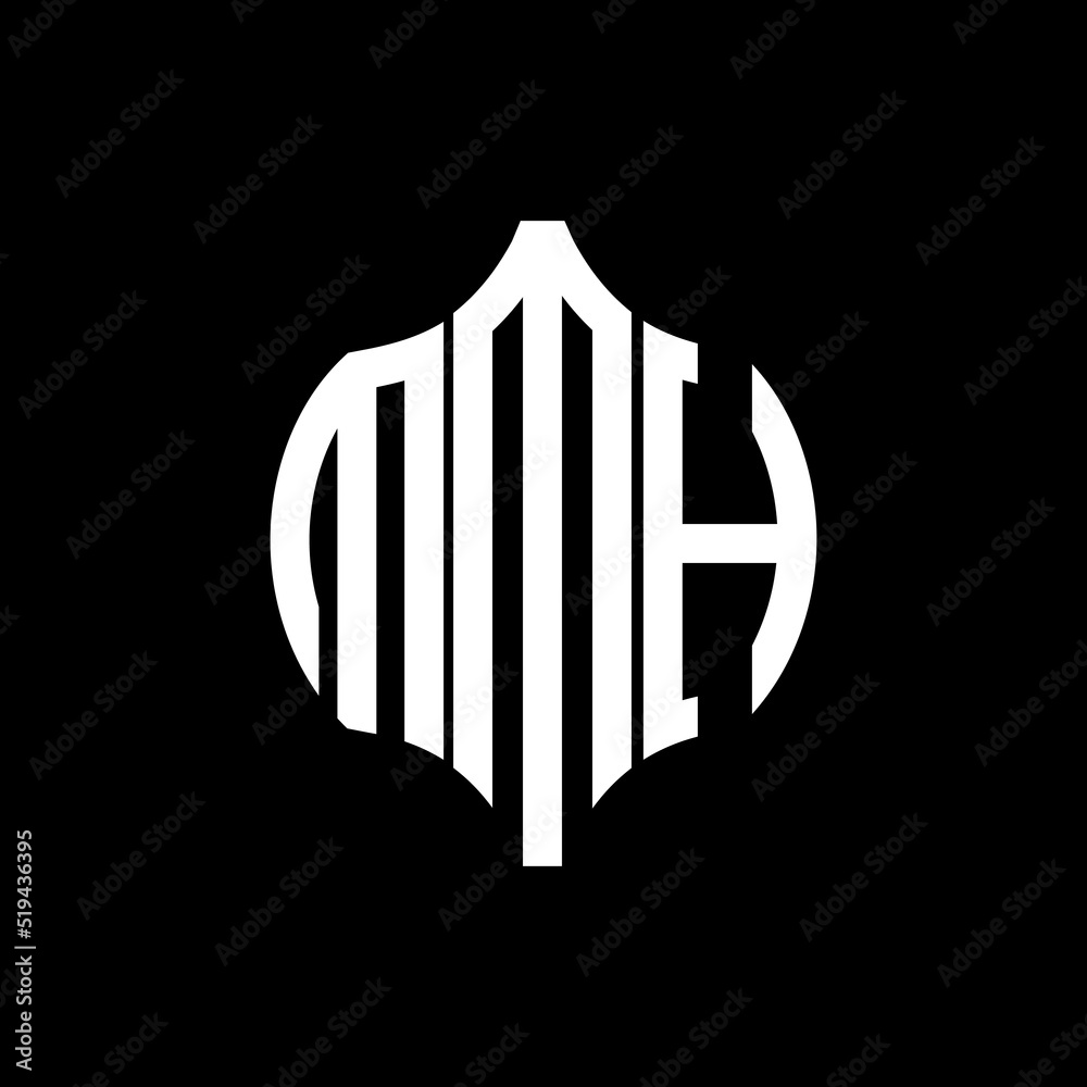 MMH letter logo. MMH best black background vector image. MMH Monogram ...