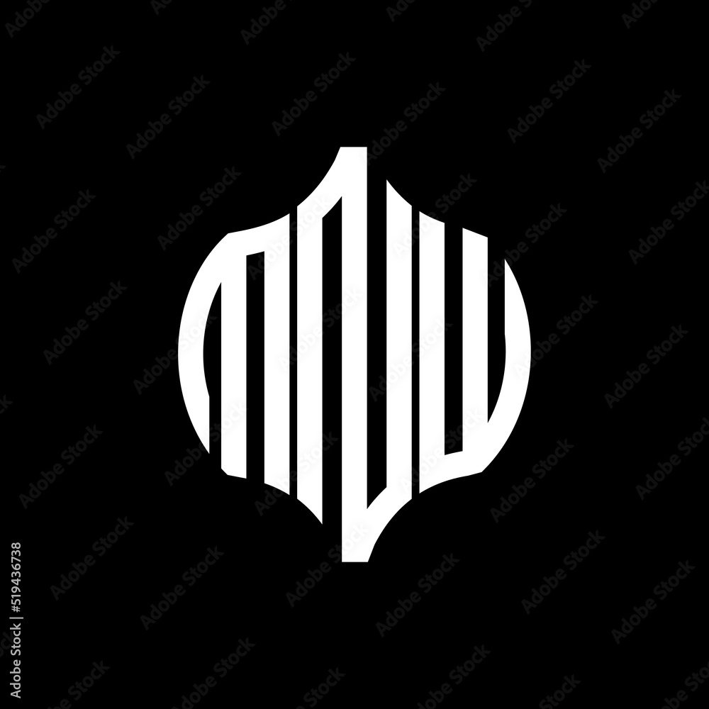 MNW letter logo. MNW best black background vector image. MNW Monogram ...