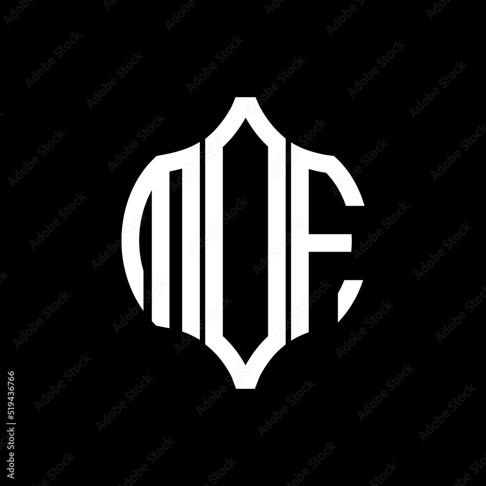 MOF letter logo. MOF best black background vector image. MOF Monogram ...