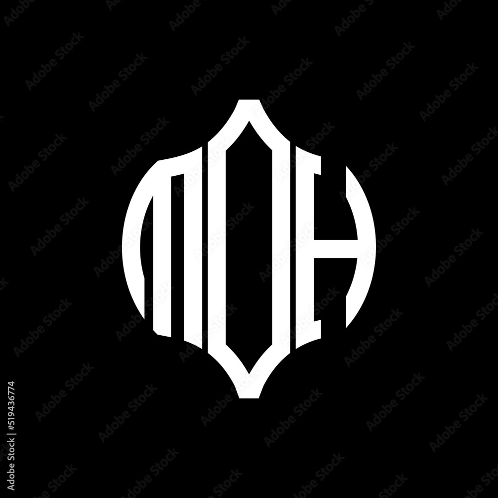MOH letter logo. MOH best black background vector image. MOH Monogram ...