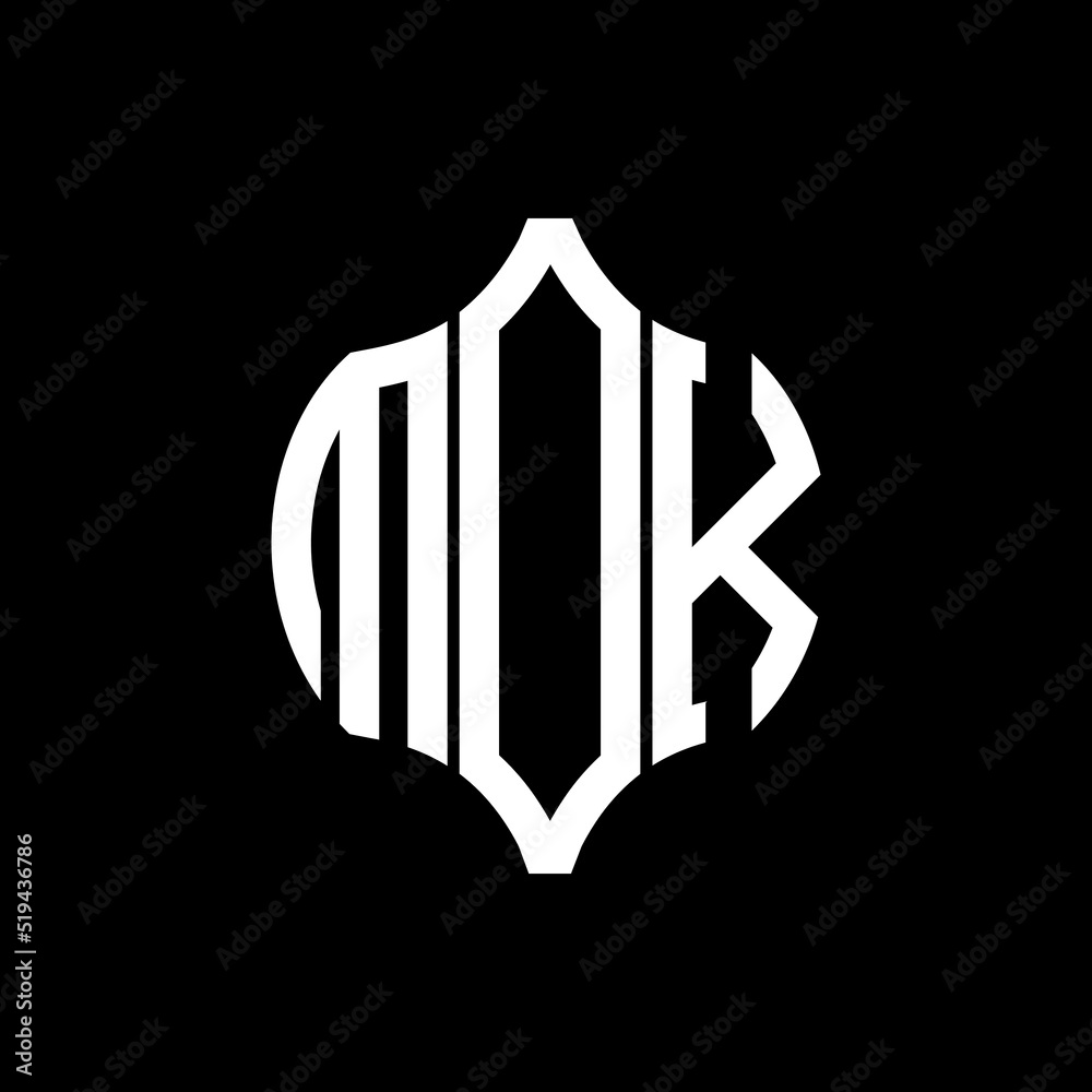 MOK letter logo. MOK best black background vector image. MOK Monogram logo design for ...