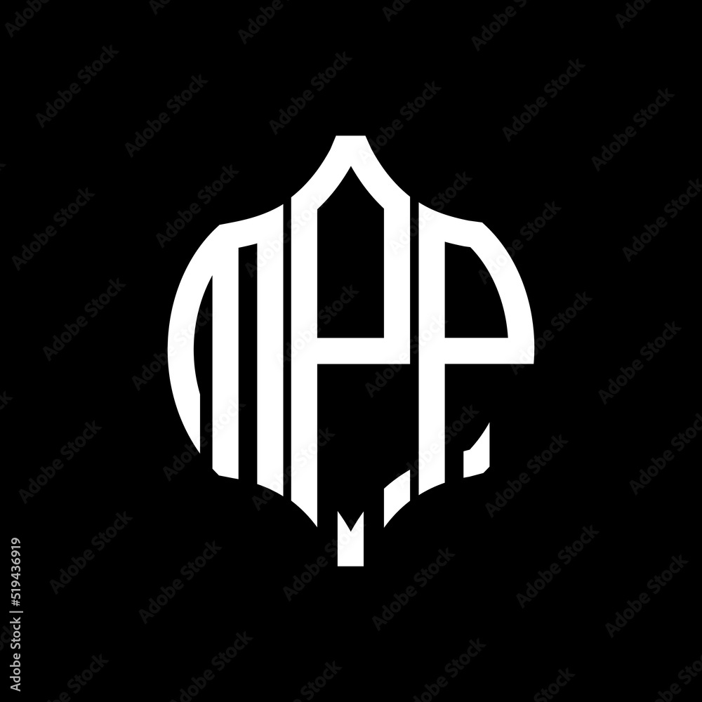 MPP letter logo. MPP best black background vector image. MPP Monogram ...