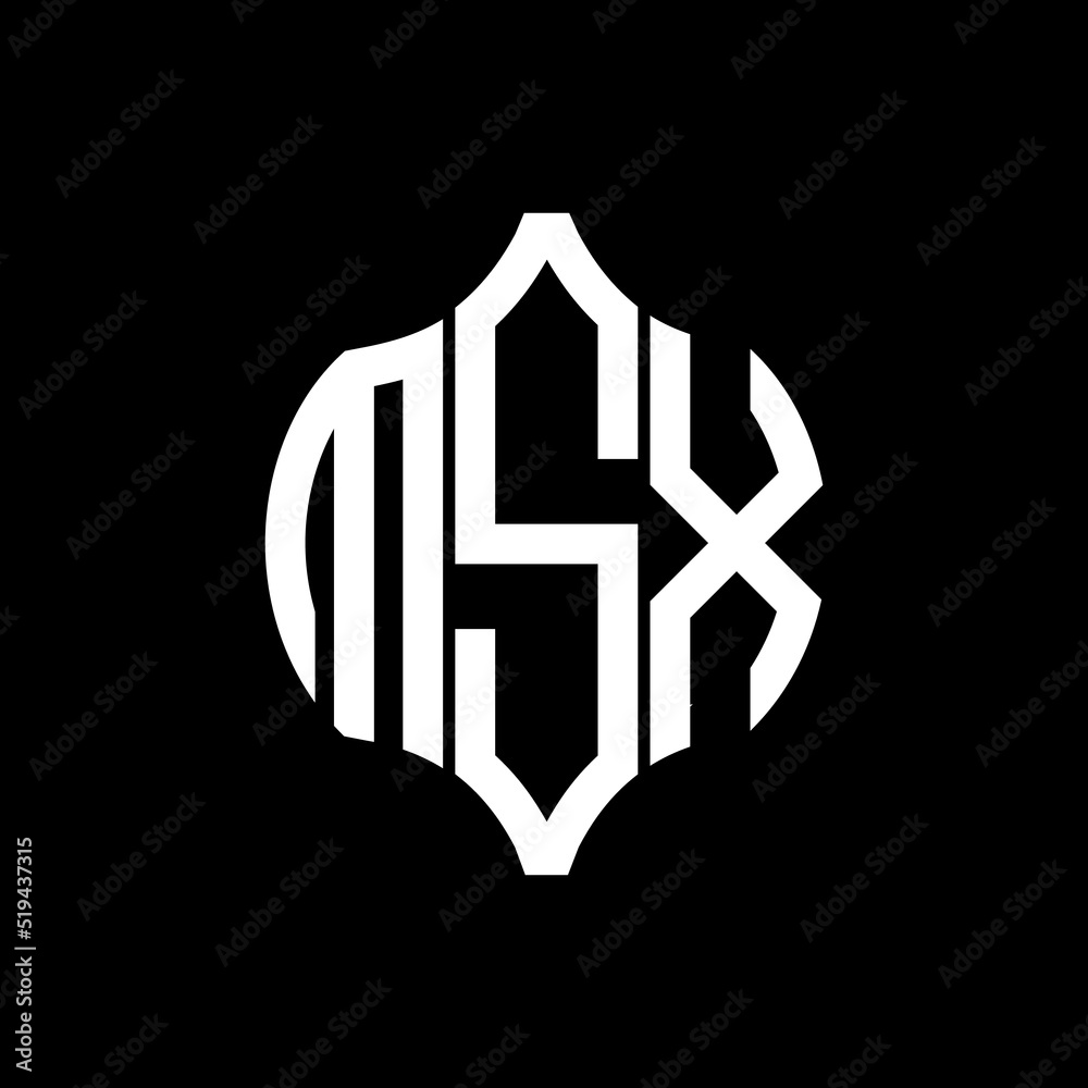 MSX letter logo. MSX best black background vector image. MSX Monogram ...