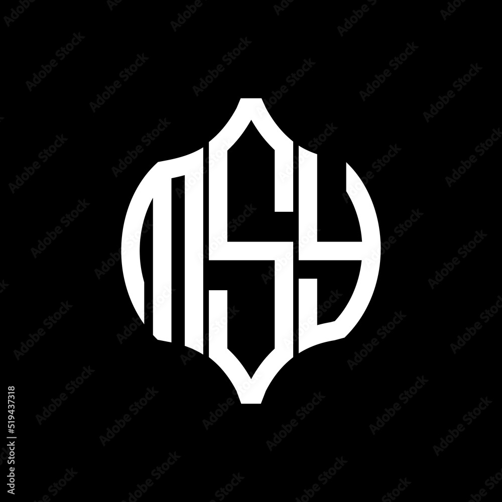 MSY letter logo. MSY best black background vector image. MSY Monogram ...