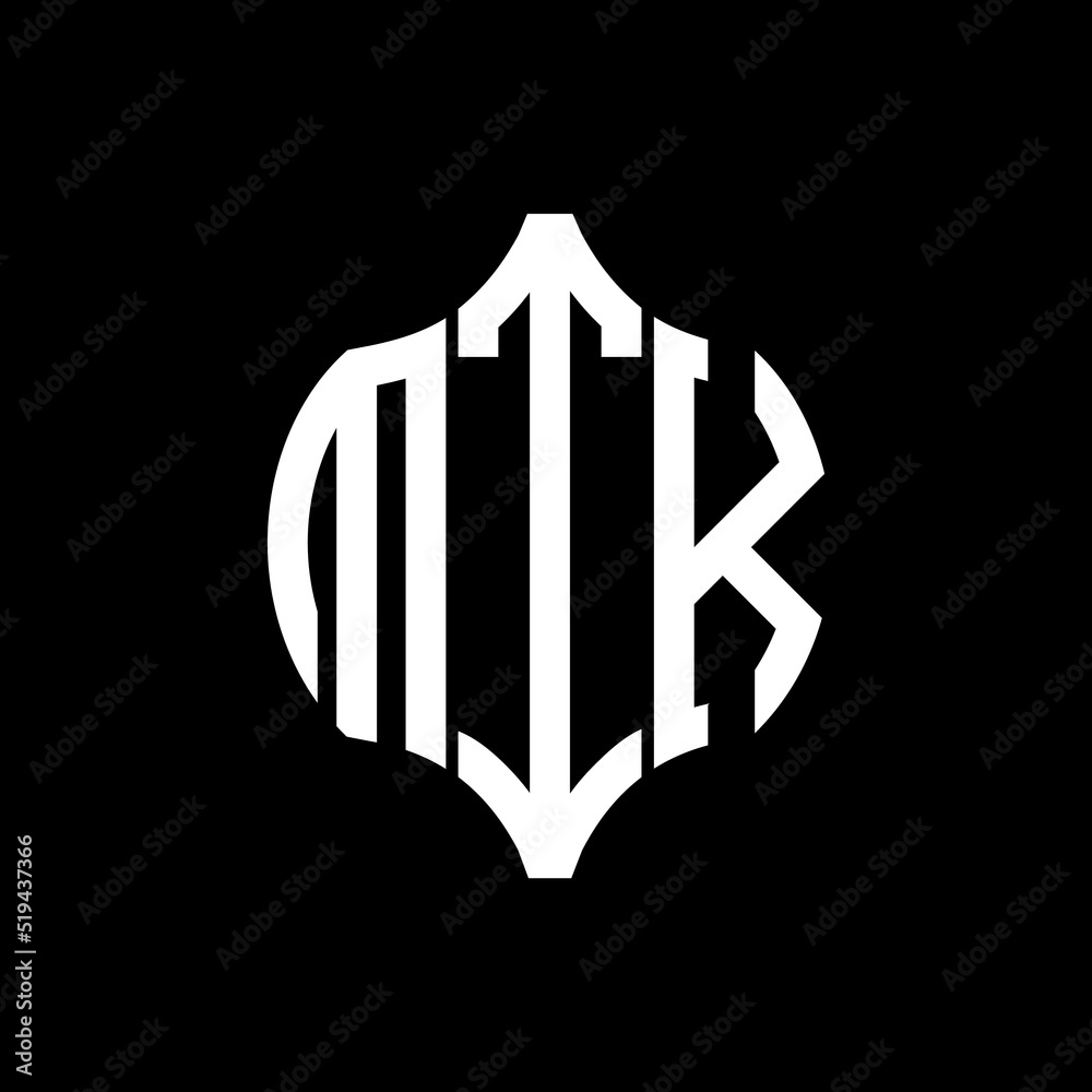 MTK letter logo. MTK best black background vector image. MTK Monogram ...