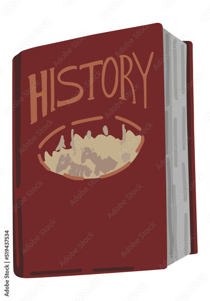 School book doodle, history textbook for education. Cartoon style clip ...