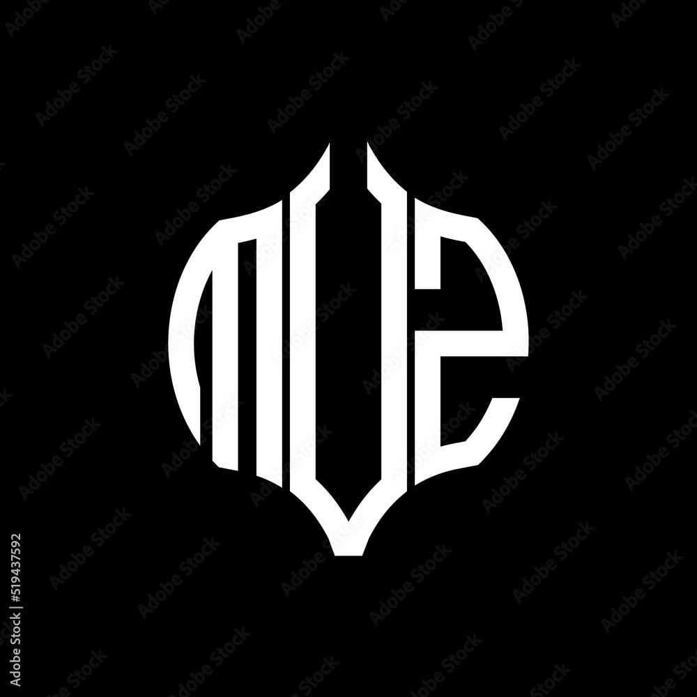 MVZ letter logo. MVZ best black background vector image. MVZ Monogram ...