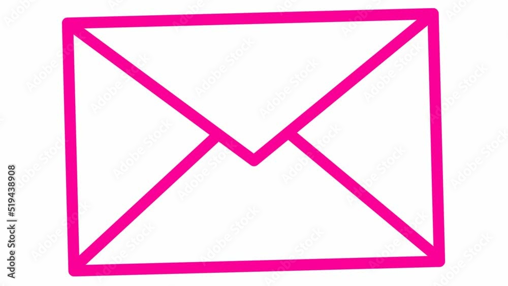 Animated pink line icon of envelope. Symbol of e-mail. Concept of ...