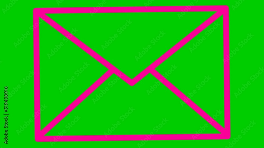Animated pink line icon of envelope. Symbol of e-mail. Concept of ...